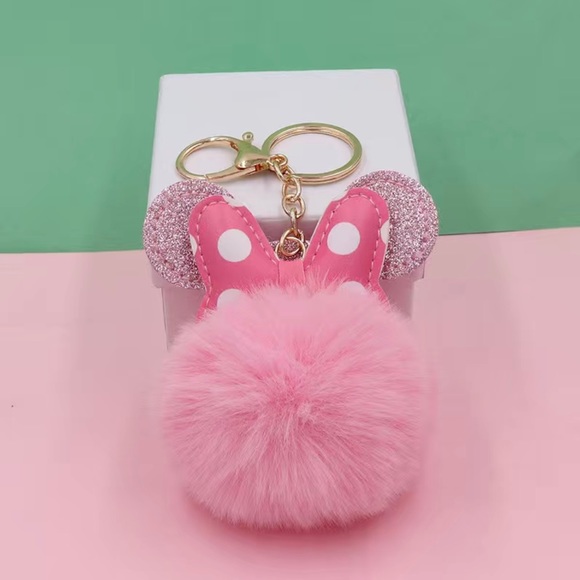 Accessories | Beautiful Pink Fluffy Bag Charmkeychain | Poshmark